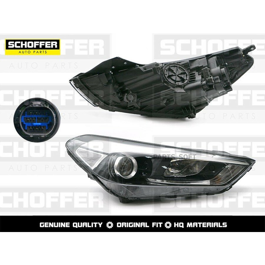 Фара правая галоген Hyundai Tucson 3 (2015-2019) от официального дистрибьютора, SCHOFFER, артикул SHF12045