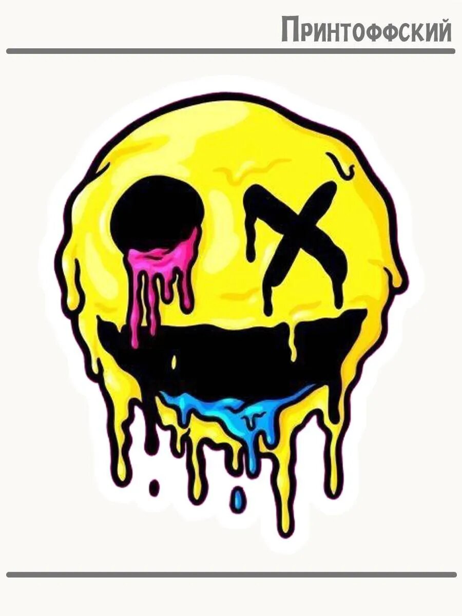 Термонаклейка для одежды и аксессуаров DTF-печать Стикер Смайл Зомби