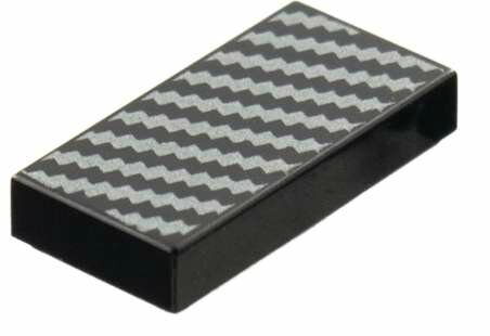 Деталь Lego 3069bpb0806 Tile 1 x 2 with Groove with Silver Diagonal Zigzag Lines Pattern