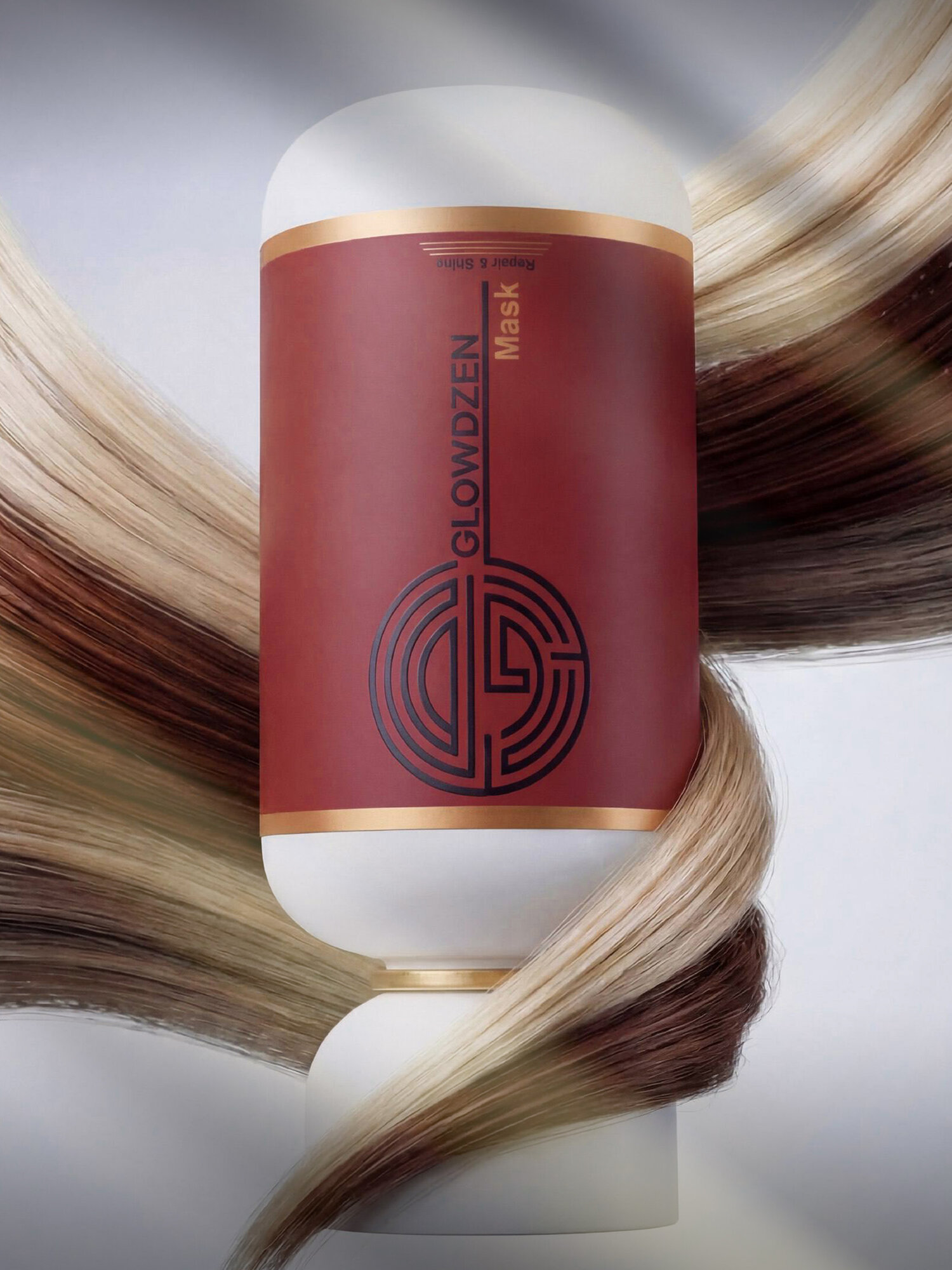 Маска для волос женская восстанавливающая для сухих, ломких и окрашенных волос, питание и блеск, GLOWDZEN, 250 мл