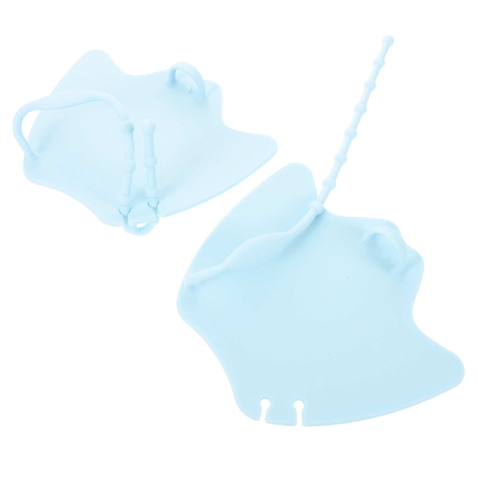 Ласты для плавания, силиконовые полуласты, регулируемая жесткая доска, подходит для взрослых и детей, для свободного плавания с маской и трубкой (небесно-голубой).