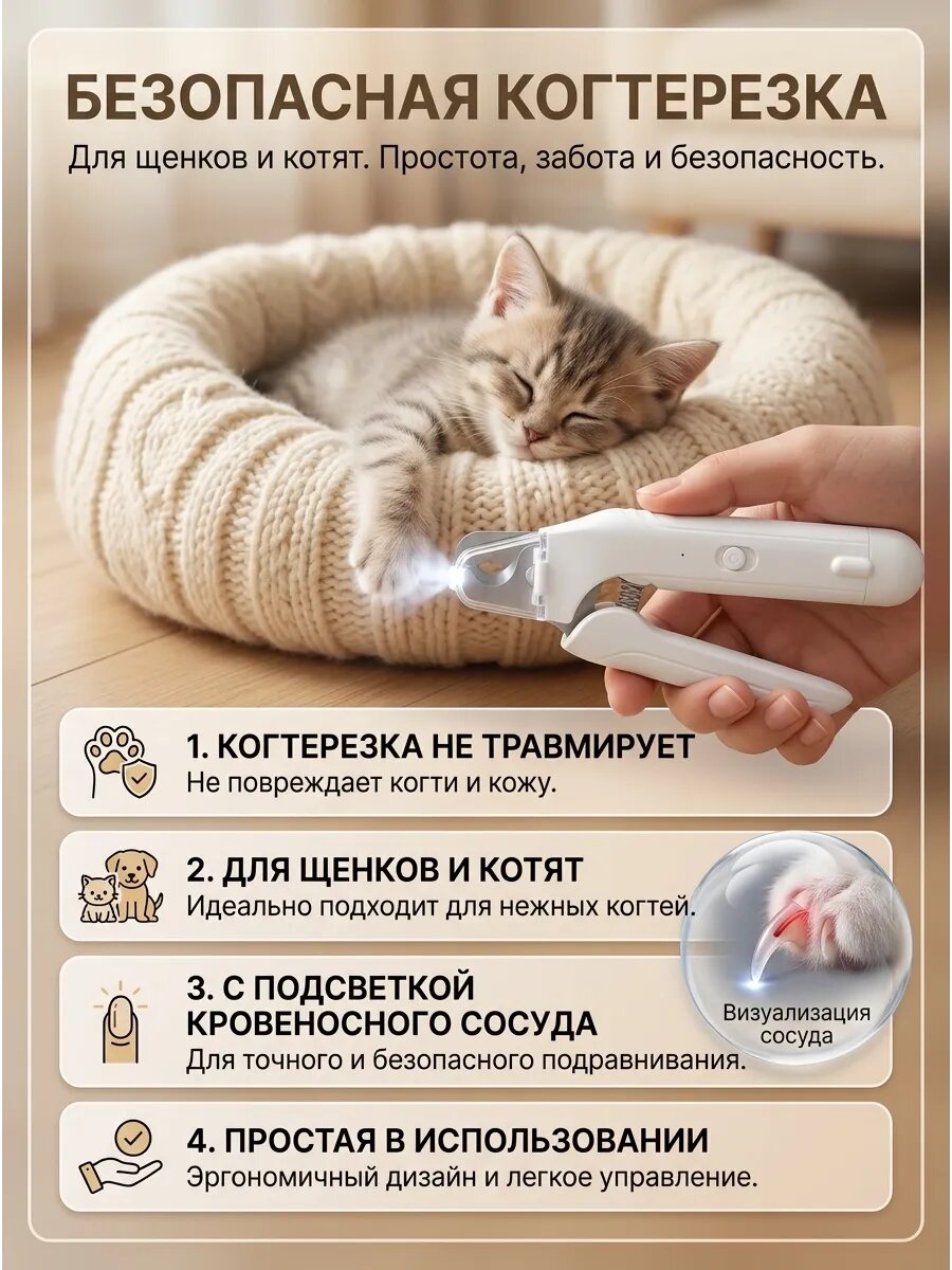 Когтерезка для кошек и для собак с гриндером (ножницы)