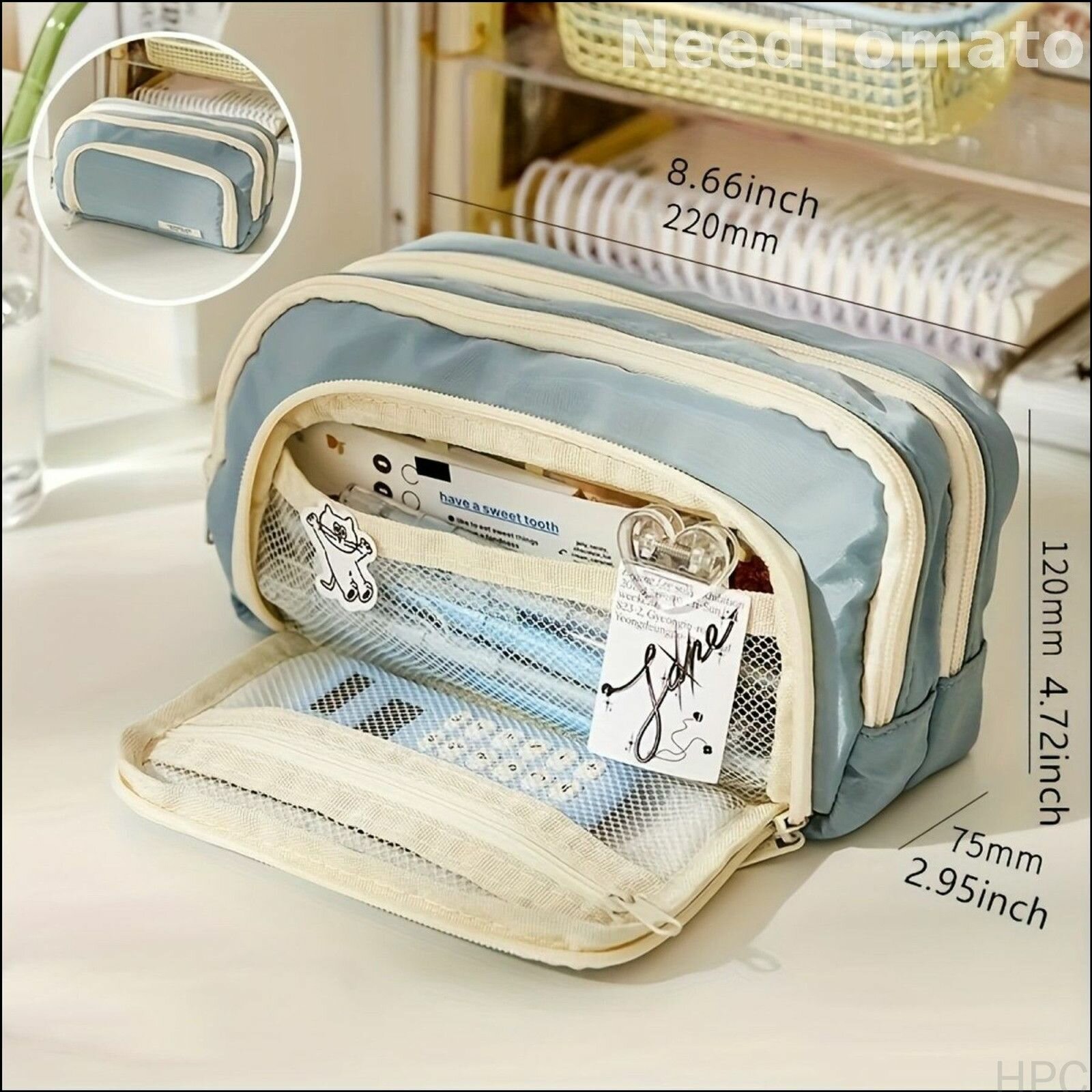 Вместительный пенал премиум класса для канцелярских принадлежностей, портативная косметичка и органайзер универсального назначения, подходящий для офиса, школы, мужчин и женщин