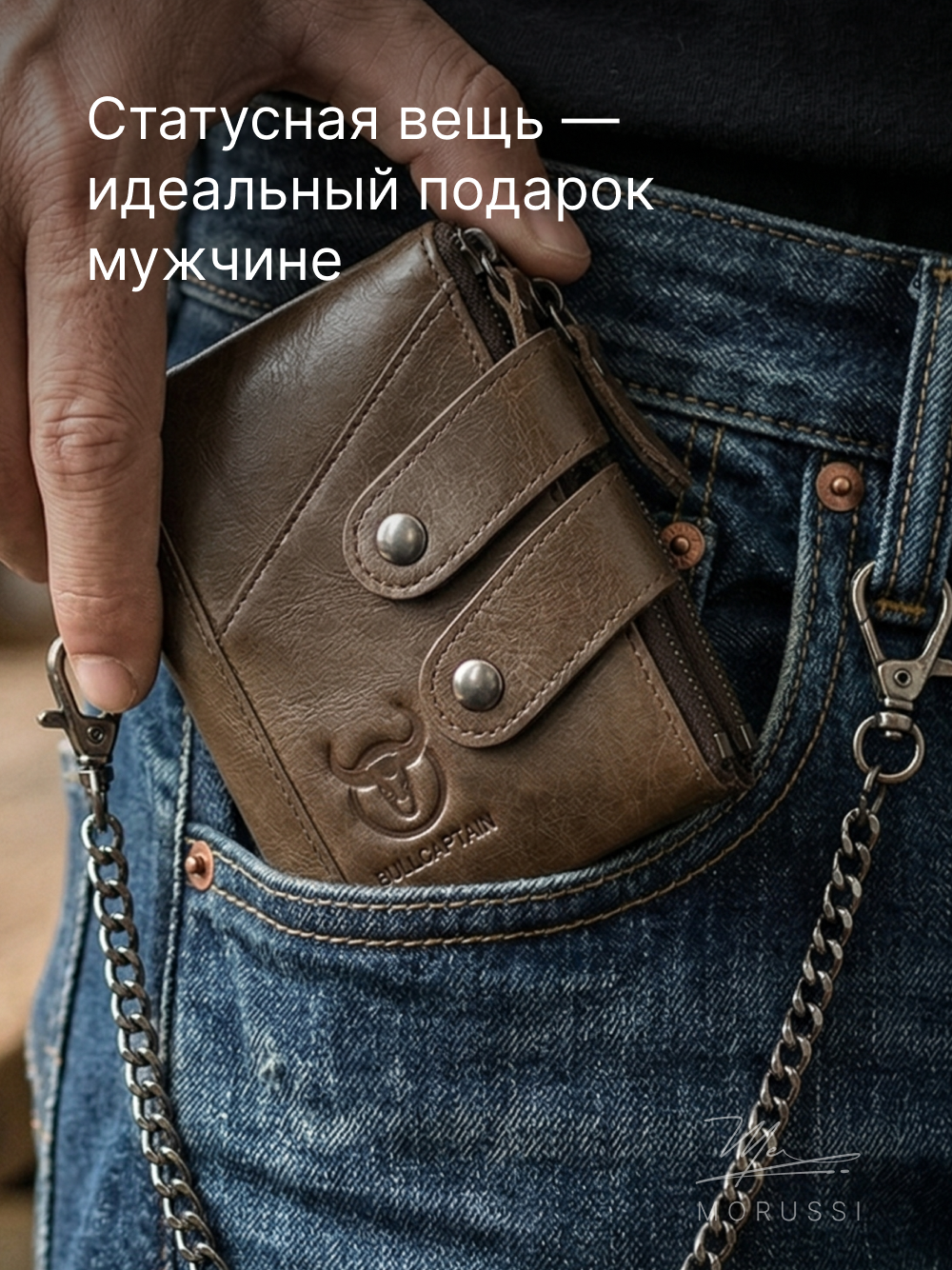 Кошелек , фактура матовая, коричневый — фото 1