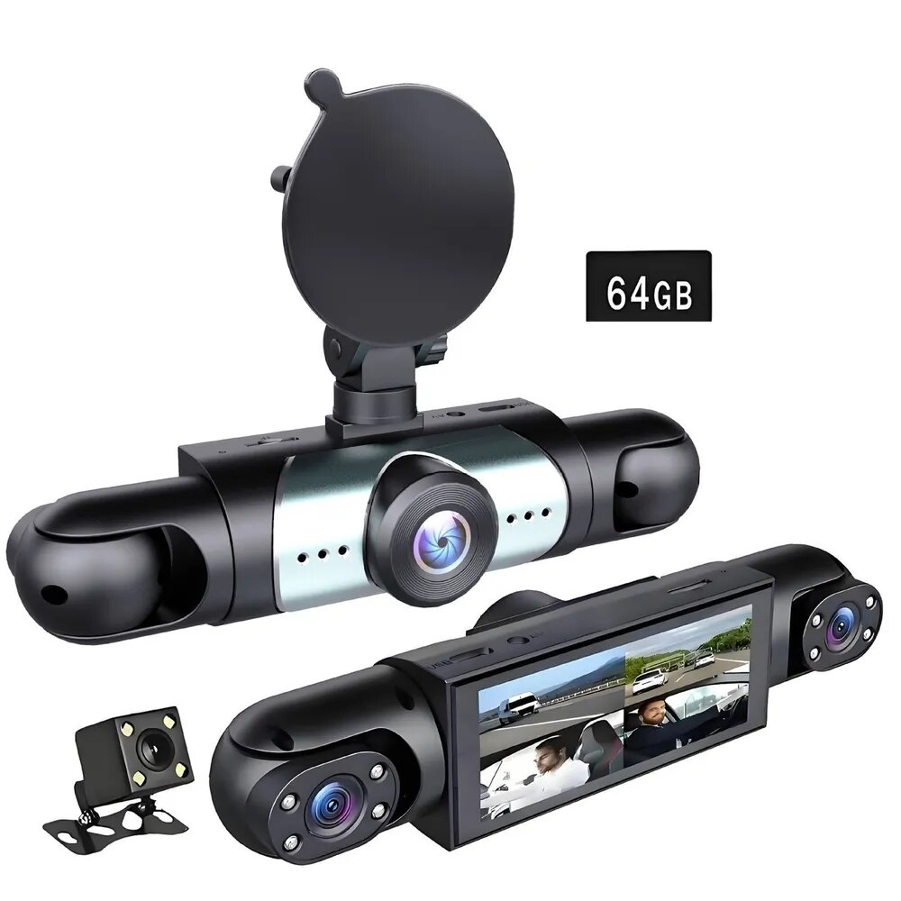 360-градусный автомобильный видеорегистратор 1080P, 4 камеры с ночным просмотром для таксистов