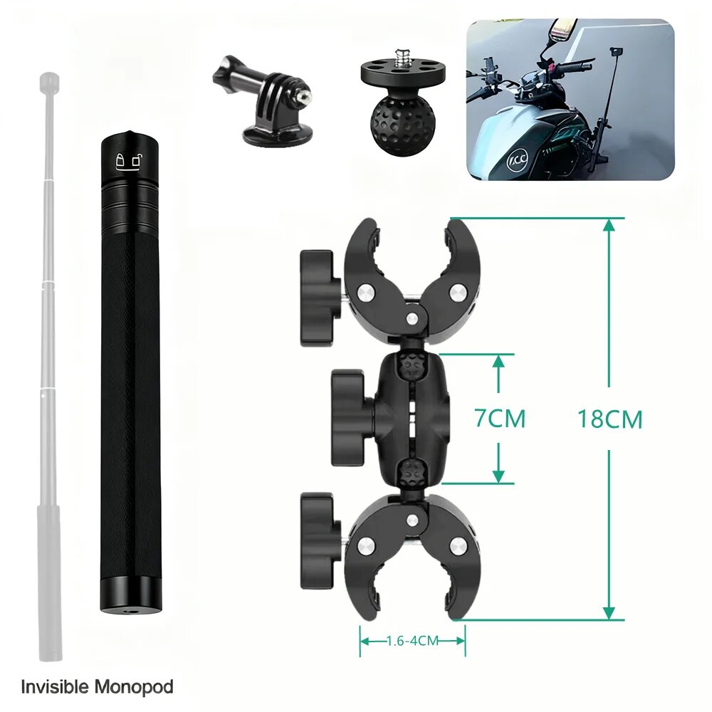Монопод для GoPro Insta360 с держателем 18см, цвет: 18cm holder and rod