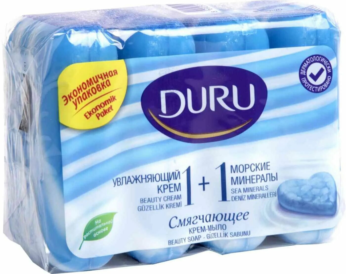 Крем-мыло Duru туалетное Морские минералы 1+1, 4*80г