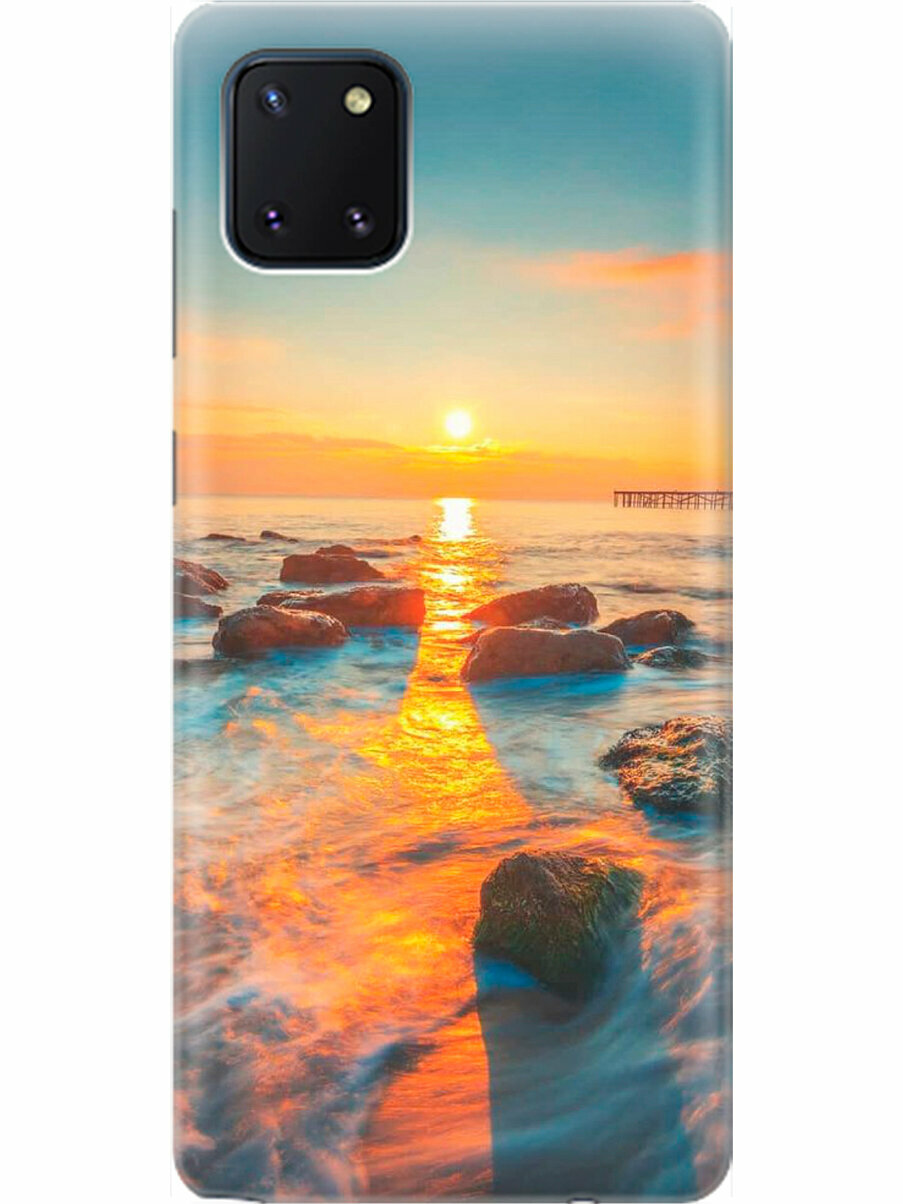 Накладка Transparent для Samsung Galaxy Note 10 Lite с принтом "Закат на побережье"