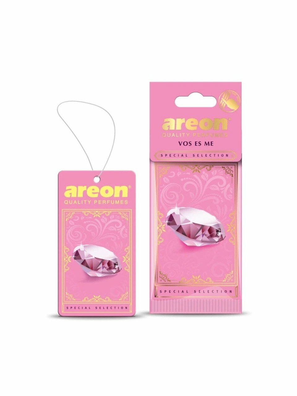 Ароматизатор в машину сухой Areon Special Selection Vos Es Me 704-SS-09, розовый освежитель воздуха для автомобиля