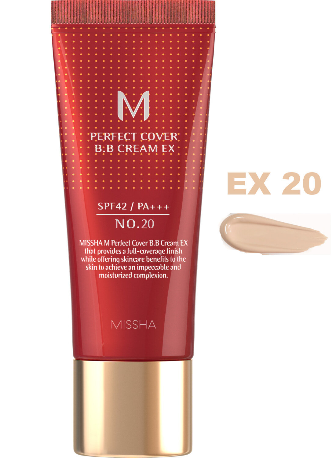 MISSHA Тональный BB крем тон 20 Серо-бежевый светлый Идеальное покрытие М Perfect Cover EX BB Cream SPF42 PA 20 мл