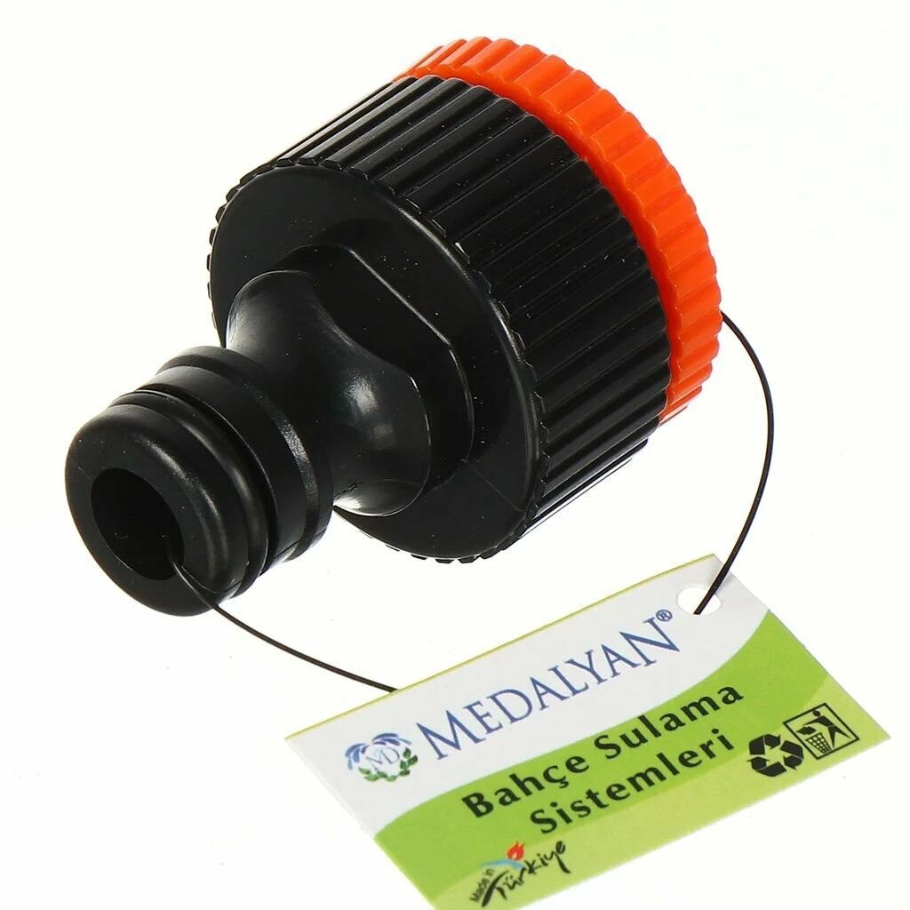 Адаптер для полива Medalyan 1/2"-3/4" быстросъемный с переходником, пластиковый фитинг для садового шланга, артикул 320