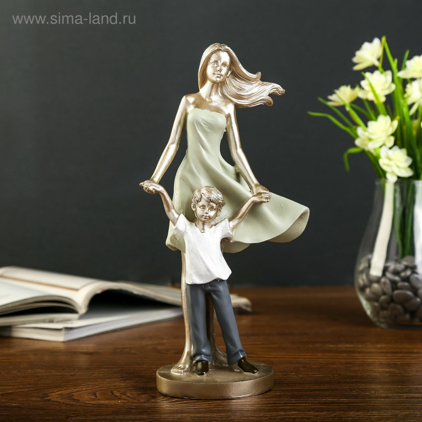 Фигурка полистоун "Мать и сын", 24x11x7 см, покрытие: краска