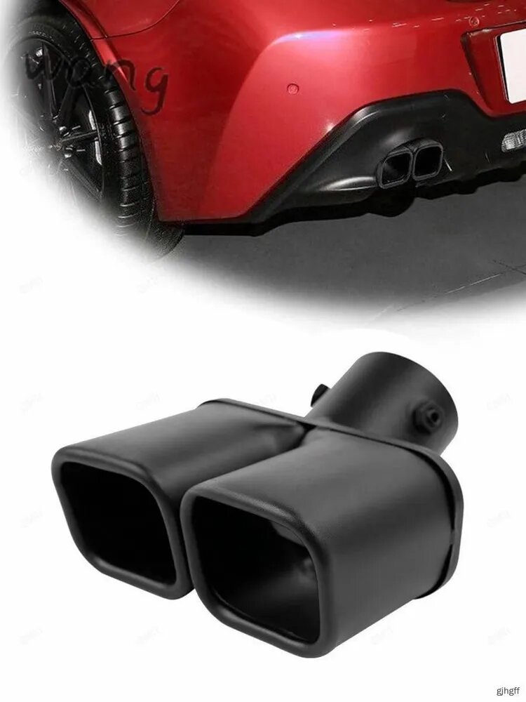 Насадка на глушитель ET048_B, диаметр 60 мм, длина 180 мм, черная матовая, для легковых автомобилей