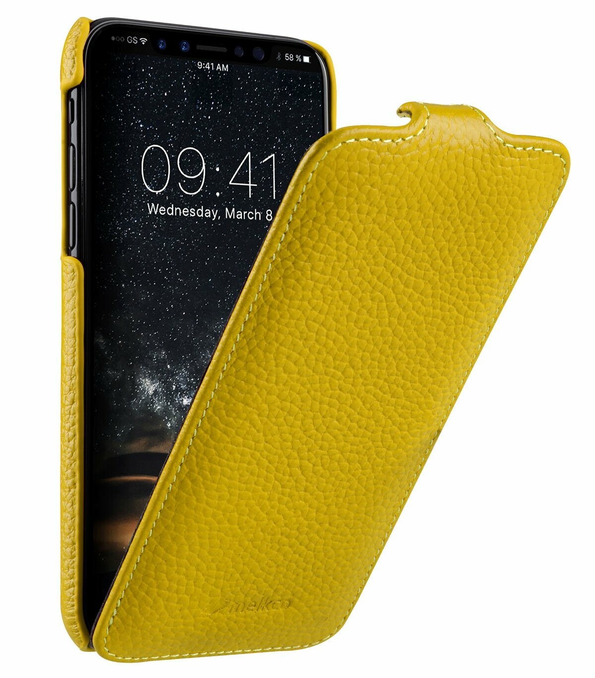 Кожаный чехол флип Melkco для Apple iPhone 11 - Jacka Type - желтый