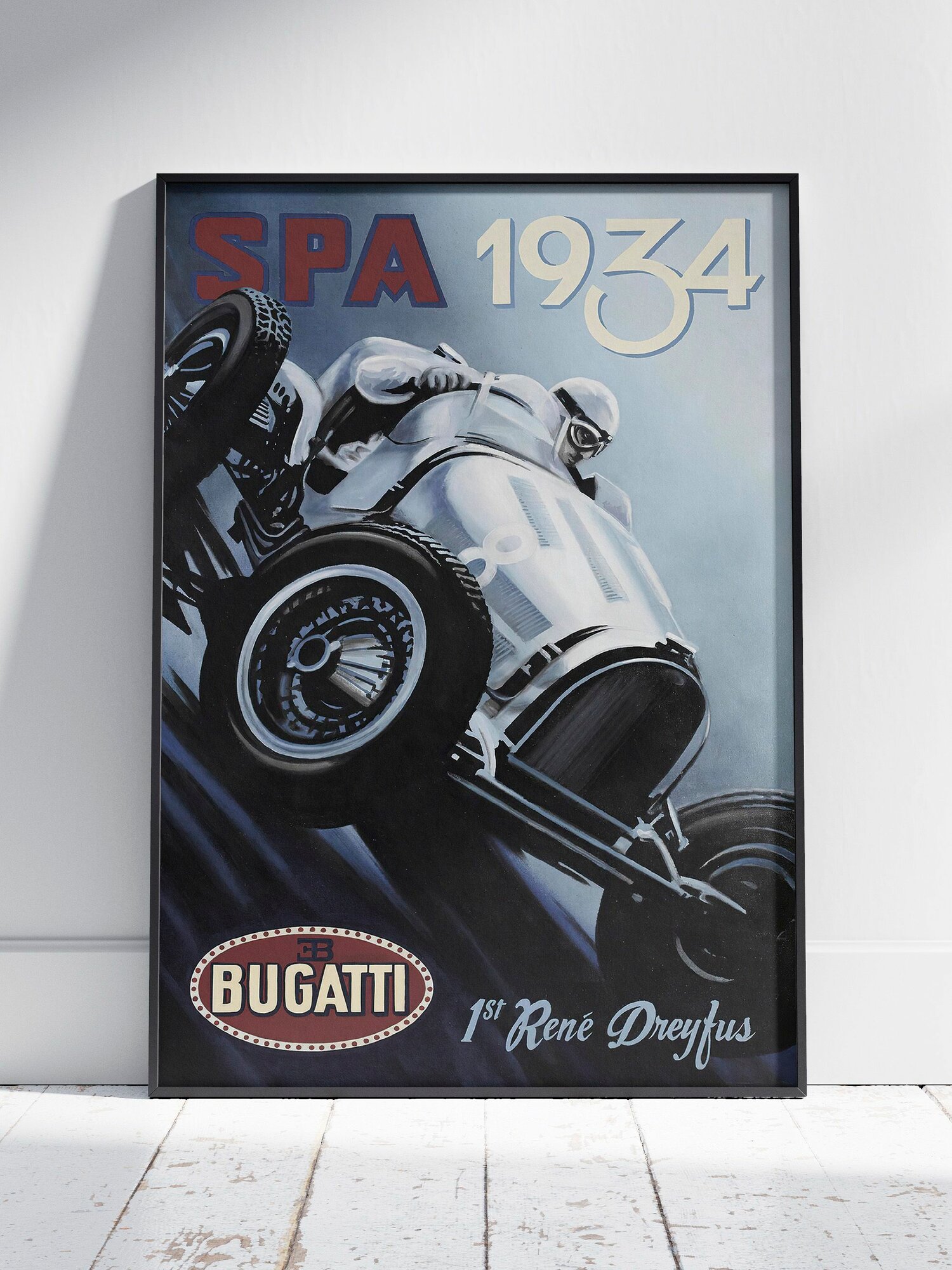 Плакат на стену для интерьера Марки Машин (Бугатти - Bugatti 5) - Постер по автопроизводителям формата A3 (30x42 см)