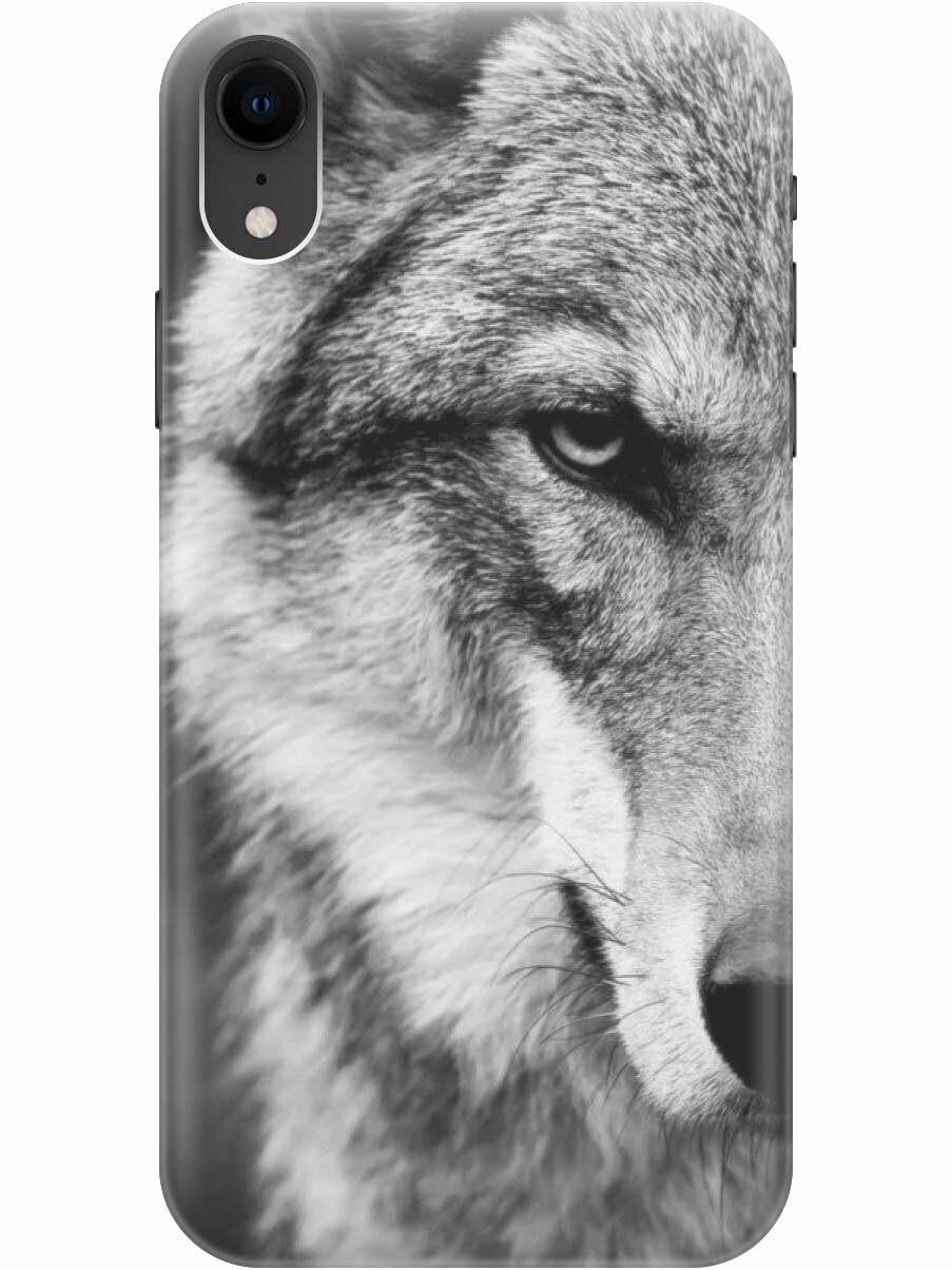 Силиконовый чехол на Apple iPhone XR / Эпл Айфон Икс Эр с рисунком "Спокойный волк"