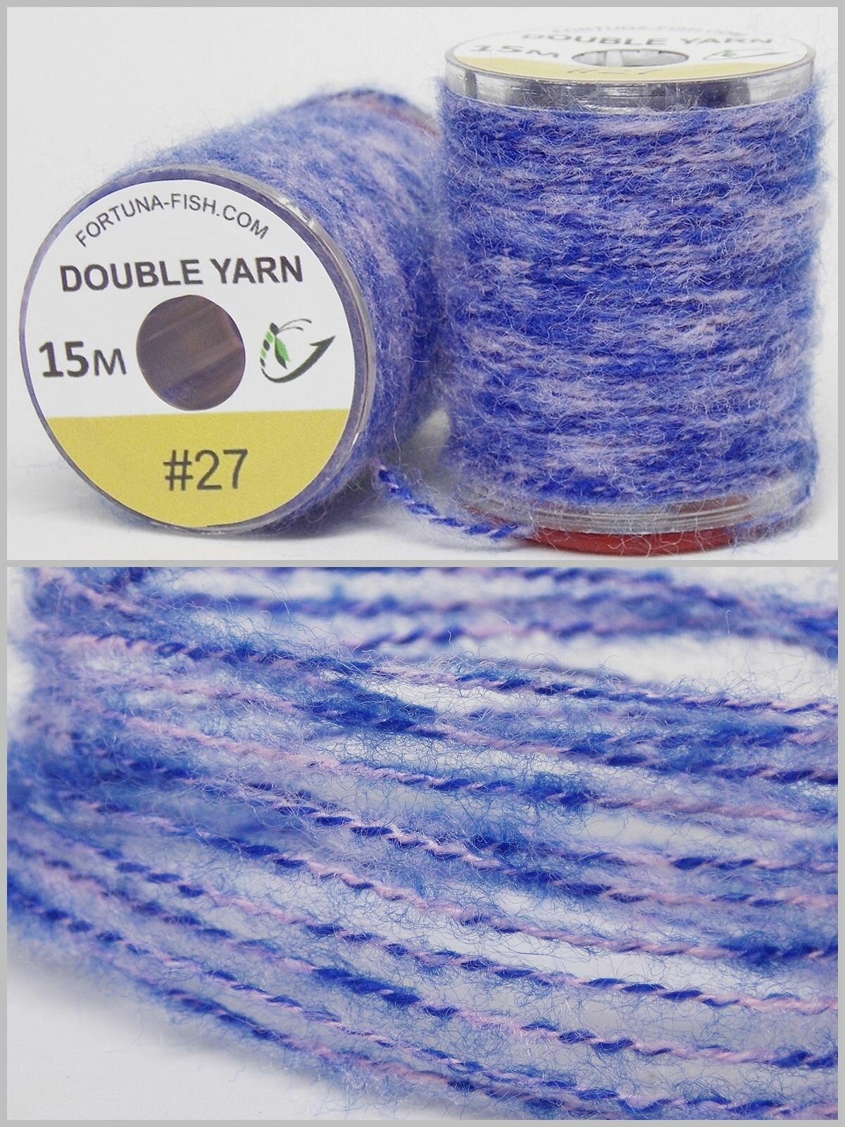 Пряжа Double Yarn #27 - Cobalt Blue / Light Pink (15 м.)