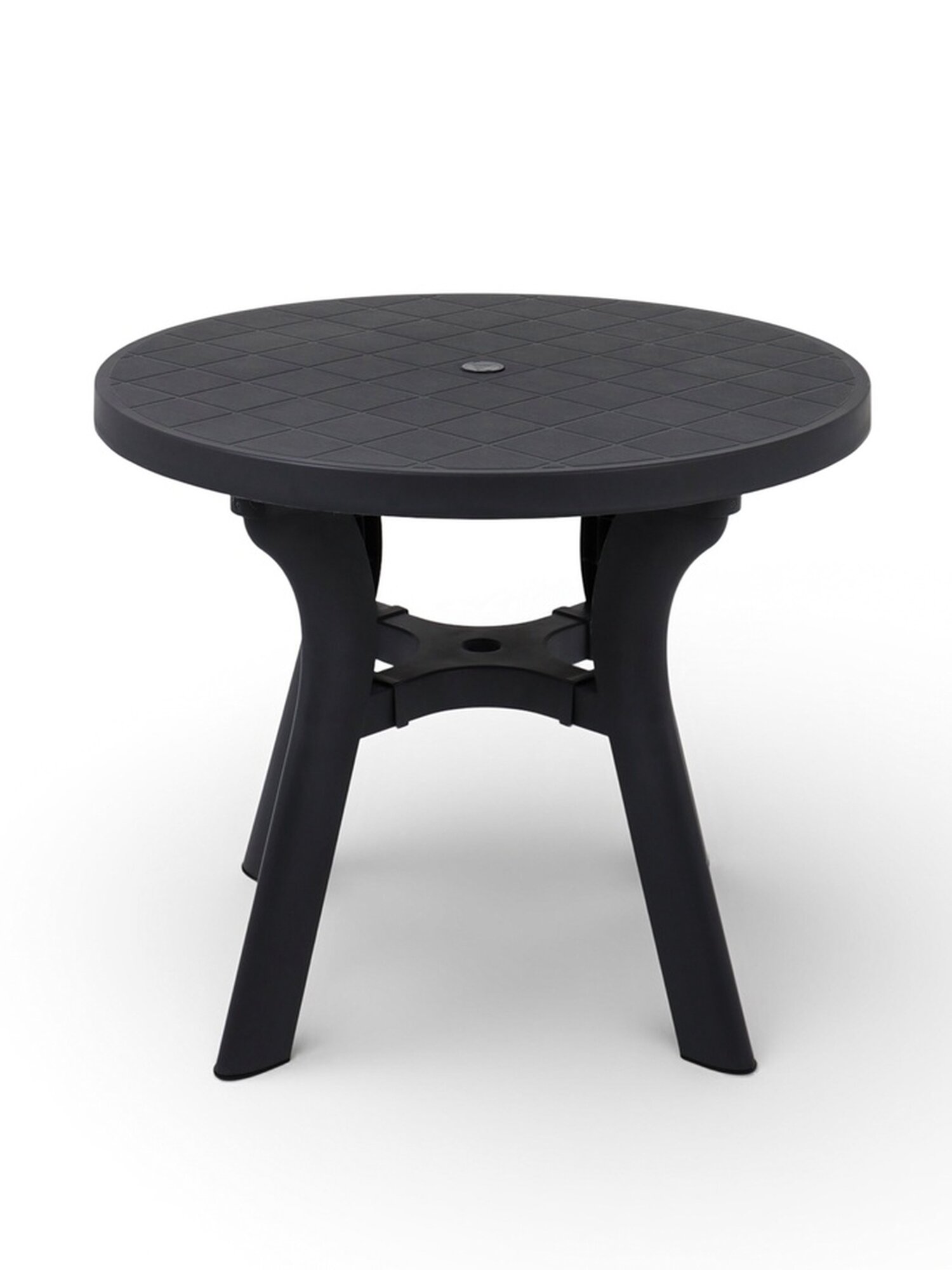 Садовый стол «Атлант», 80×80×76.5 см, круглый, пластиковый, цвет графитовый