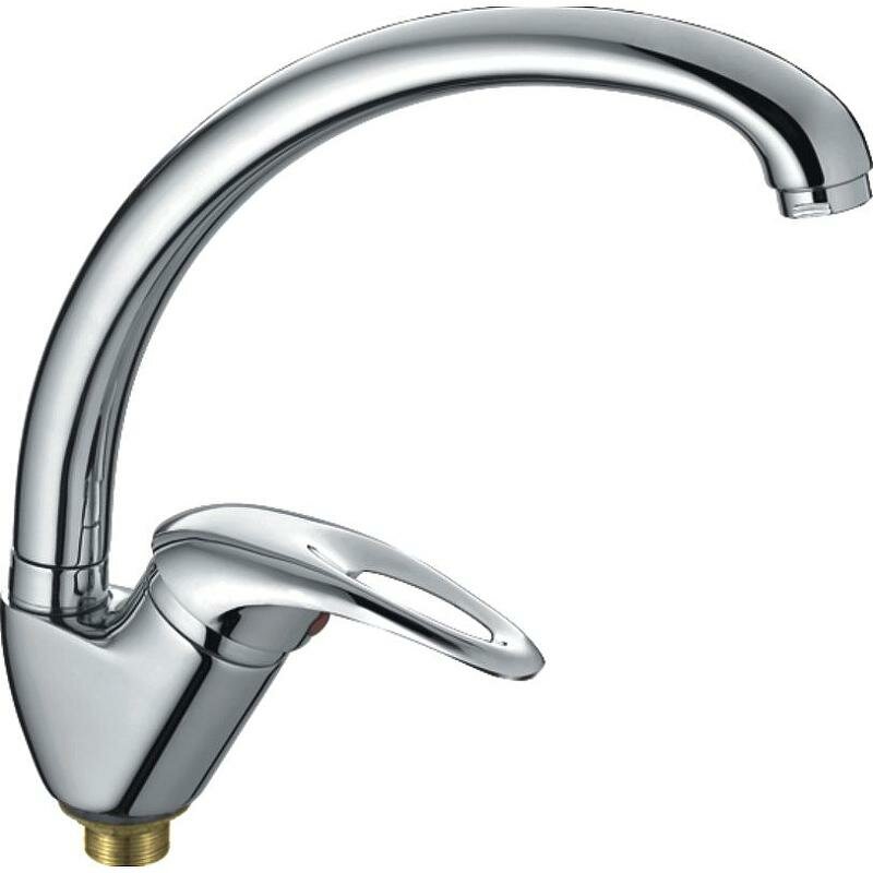 Смеситель для кухни Haiba HB03 HB4103-2 хром, рычажный, латунь