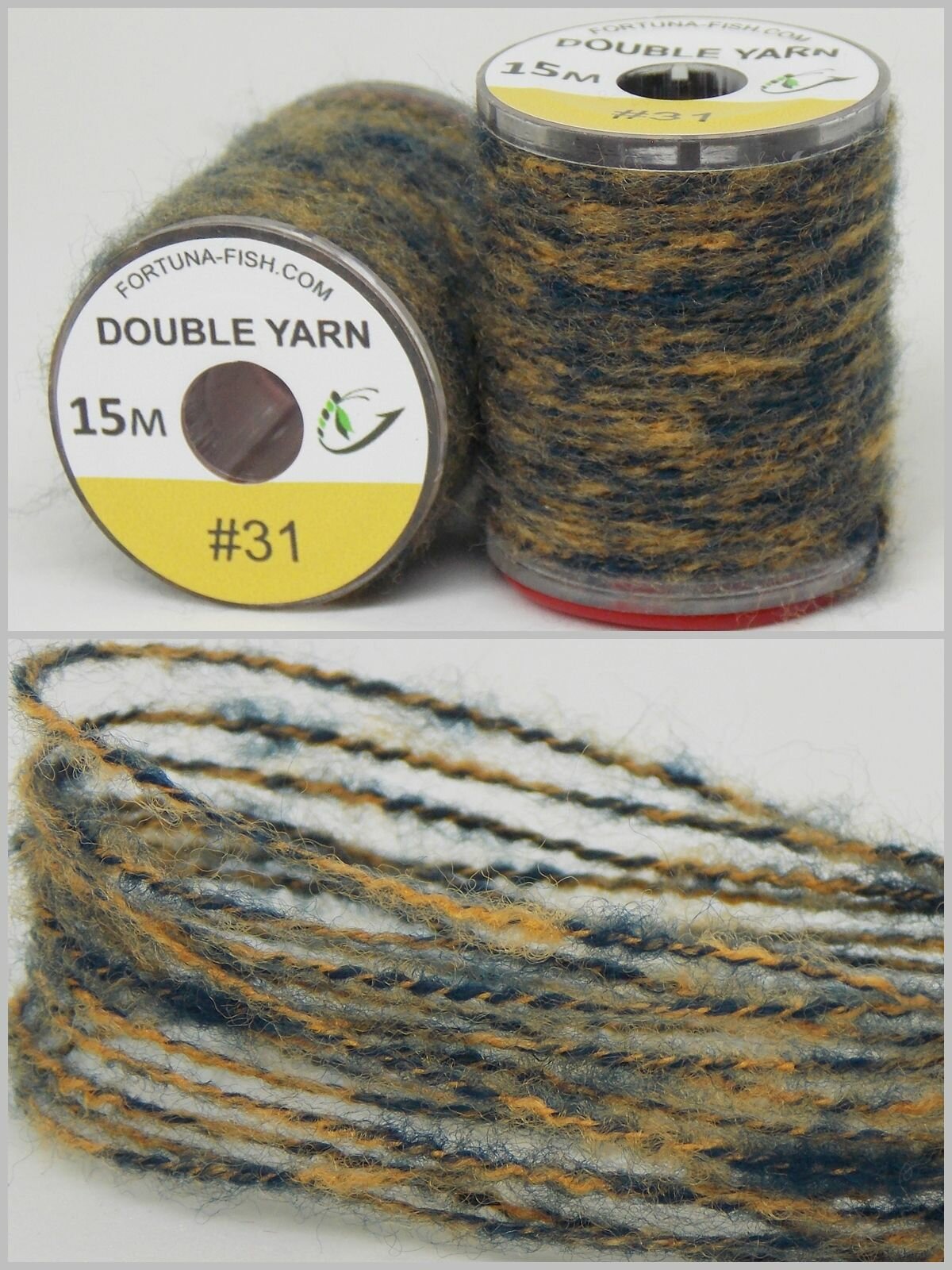 Пряжа Double Yarn #31 - Dark Blue / Gold (15 м.)