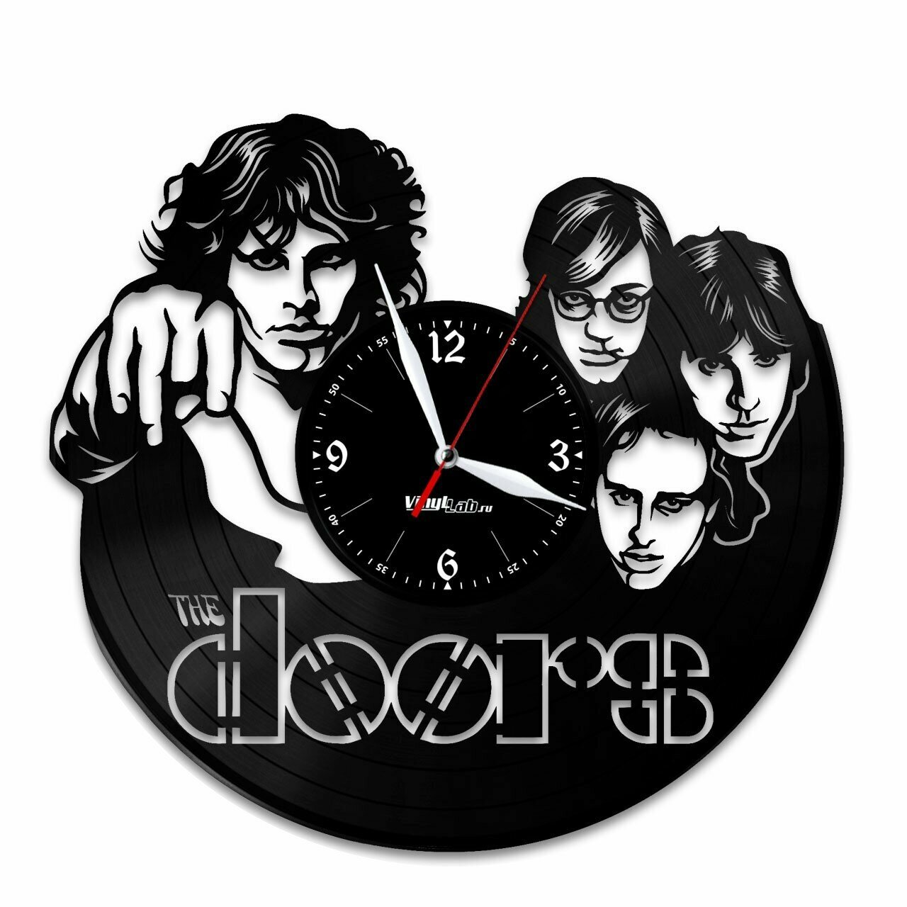 Часы из виниловой пластинки (c) VinylLab The Doors, диаметр 30 см