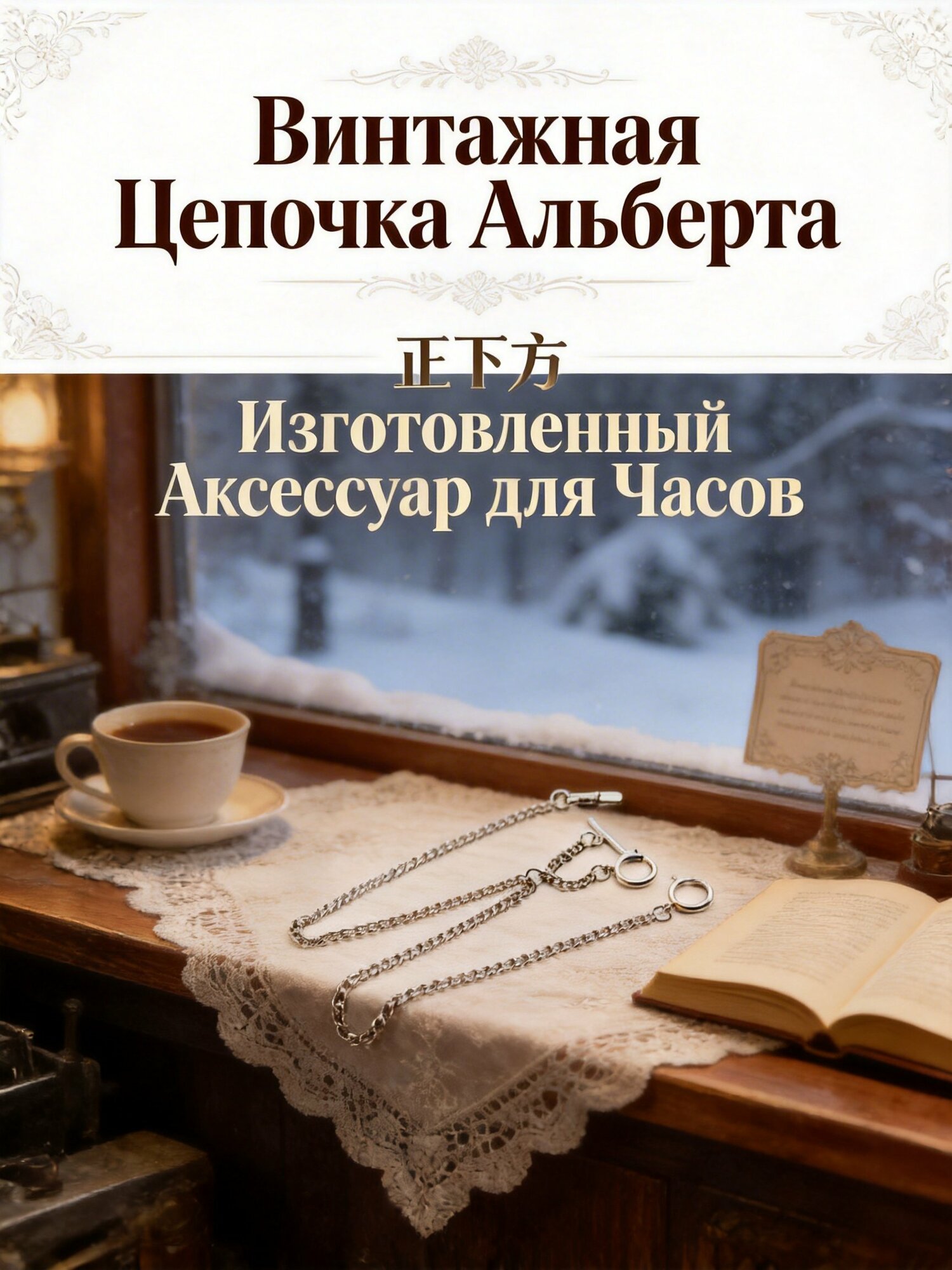Цепочка для карманных часов Двойная Альберта винтаж, сплав бронза/серебро — практичный аксессуар для жилета и ремня, стильный подарок