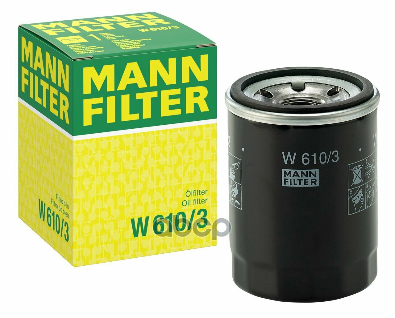Фильтр масляный HONDA/KIA/HYUNDAI/MITSUBISHI/OPEL/MAZDA MANN-FILTER арт. W610/3