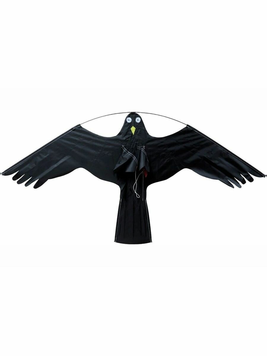 Визуальный, динамический отпугиватель птиц Кондор Black, пугало, воздушный змей, 140х70 см.