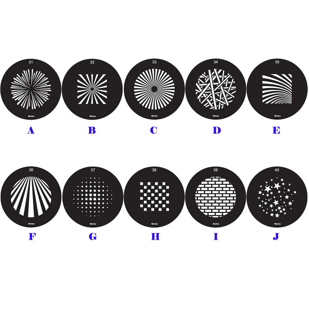 Gobo фоны для съемки, комплект E, цвет 31-40, OD 86mm