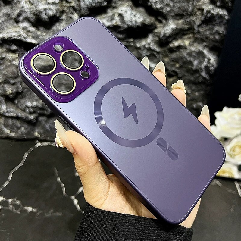 Чехол для iPhone 11 Темно-фиолетовый с магнитным креплением Magsafe и охлаждением ледяной текстурой