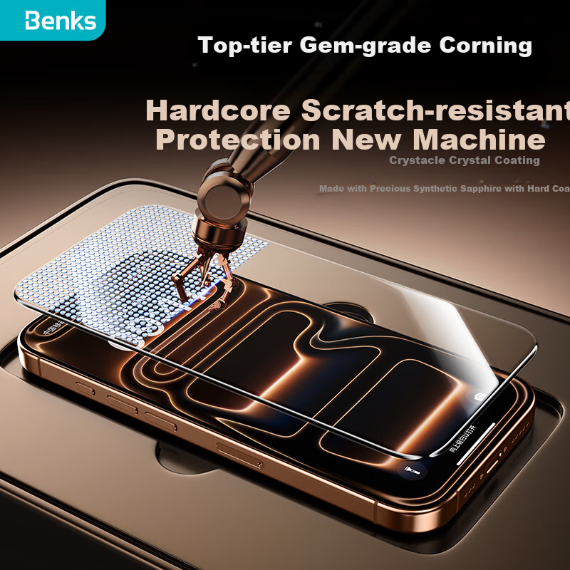 Benks 3D Hot Bending стеклянная защитная пленка для iPhone 17 Pro Max, устойчивая к царапинам, HD-чистота Версия：iPhone