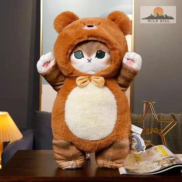 Мягкая игрушка Кот мишка 30 см Mofusand cat / Кот акула игрушка подарок девочке, девушке, маме, подруге