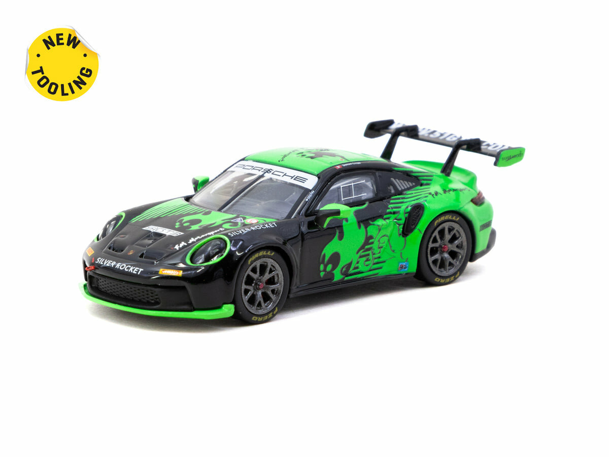 Коллекционная машинка Tarmac Works 1:64 Porsche 911 GT3 Cup (992) Fire Monkey Motorsport