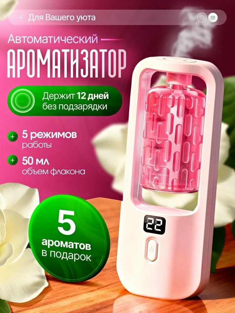 Ароматизатор для дома автоматический, ароматический диффузор воздуха электрический для эфирных масел