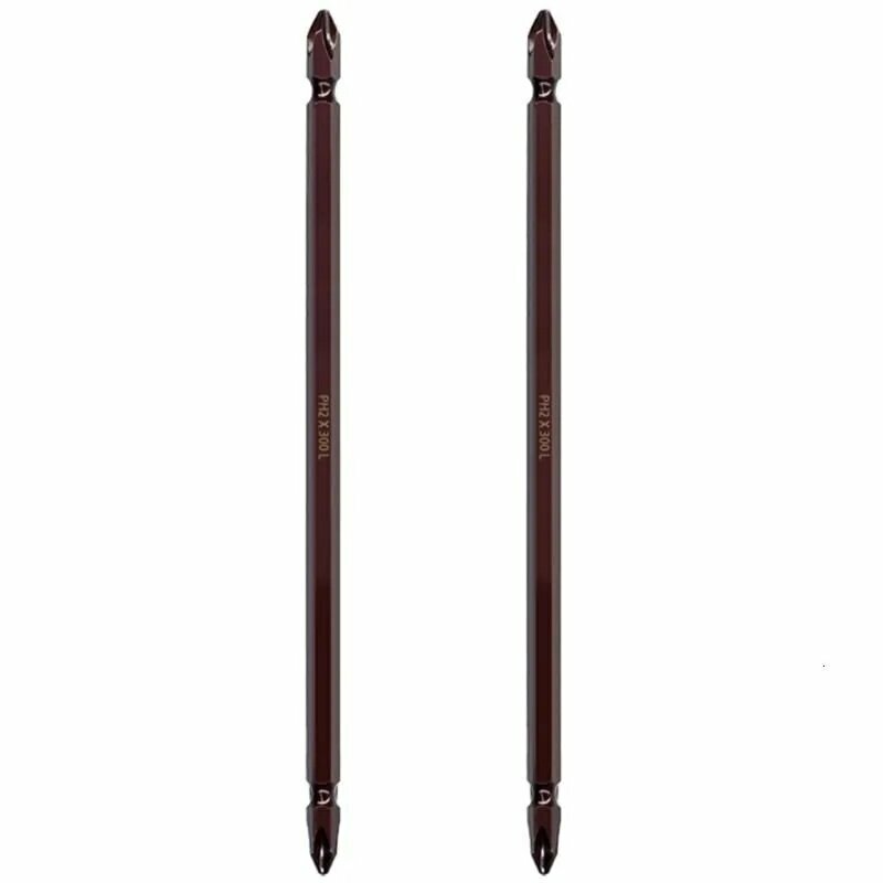 Бита PH2 для отвертки 65мм-300мм магнитная сталь крестовая двухсторонняя, 300mm