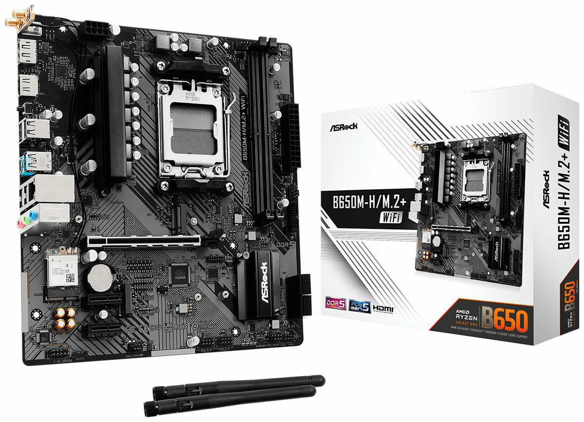 Материнская плата Asrock B650M-H/M.2+ WIFI (AM5, mATX)