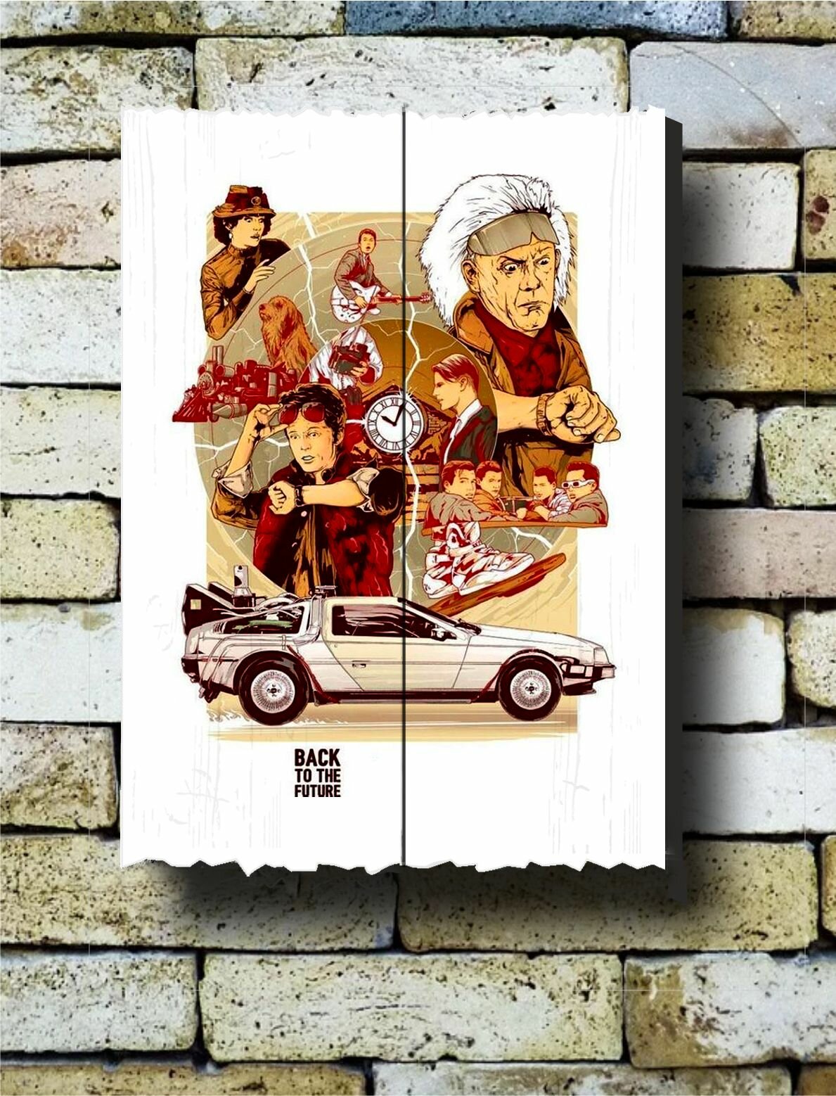 Картина на досках Назад в будущее 1 Back to the future