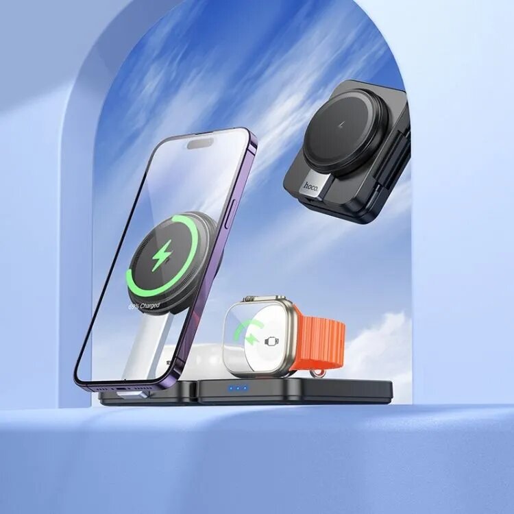Беспроводная зарядка Hoco CQ11, для iPhone, Samsung и Huawei, 15Вт, черная