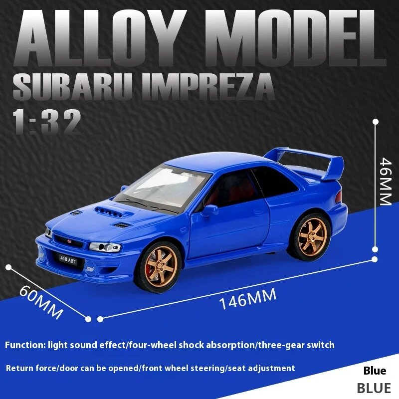 Maisto Subaru Impreza WRX STI 1:32 Синий, blue