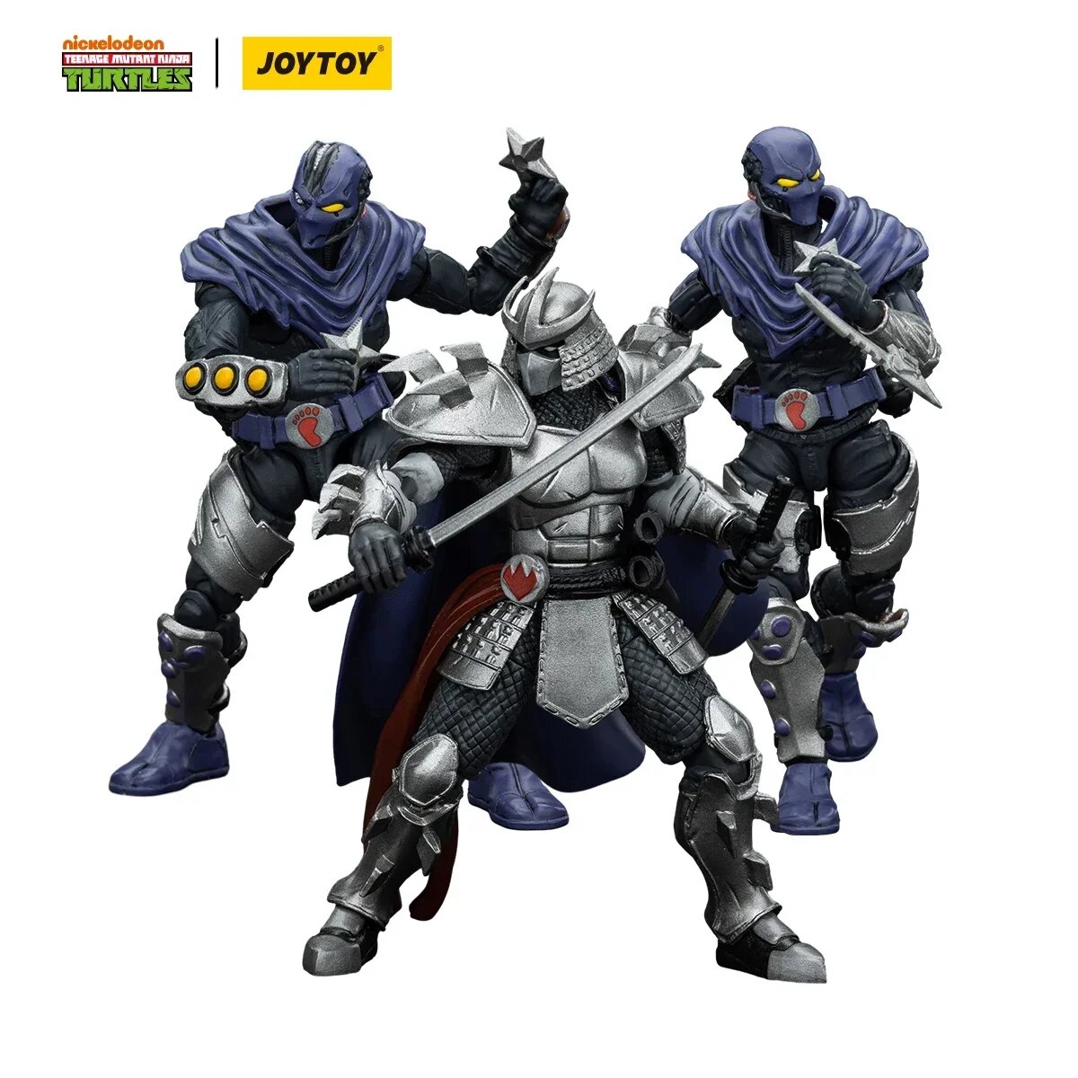 JOYTOY Черепашки Ниндзя: Шреддер и Foot Clan, 3 фигурки, серый