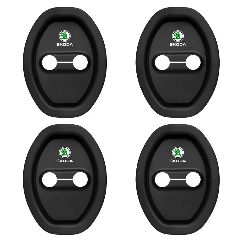 4 шт. защитные накладки на замки дверей автомобиля для Skoda Octavia, Rapid, Kodiaq, Karoq, black