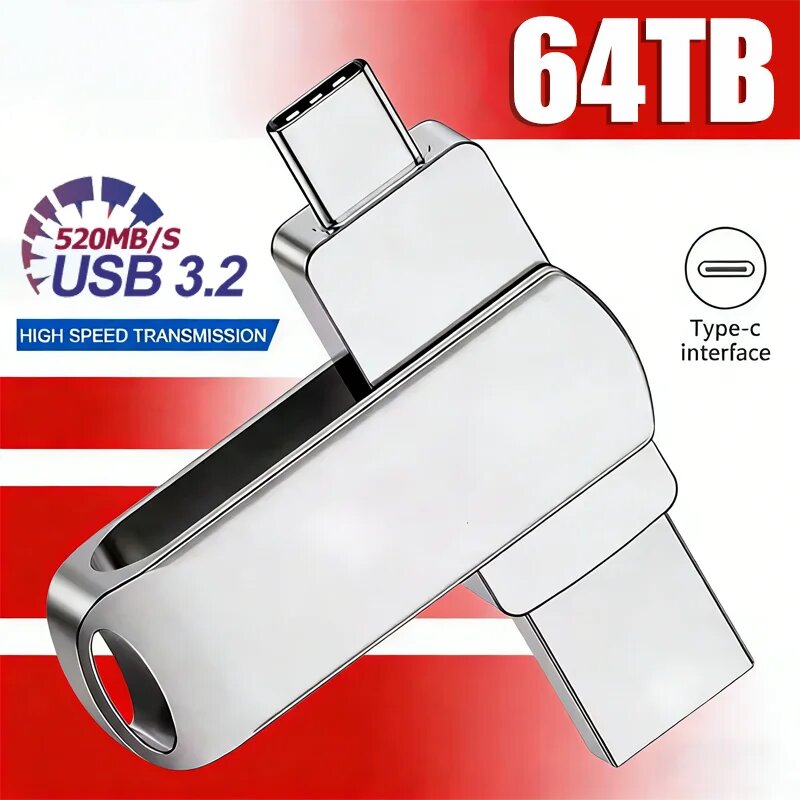 USB 3.2 Flash Drive 2TB, Silver — фото 1