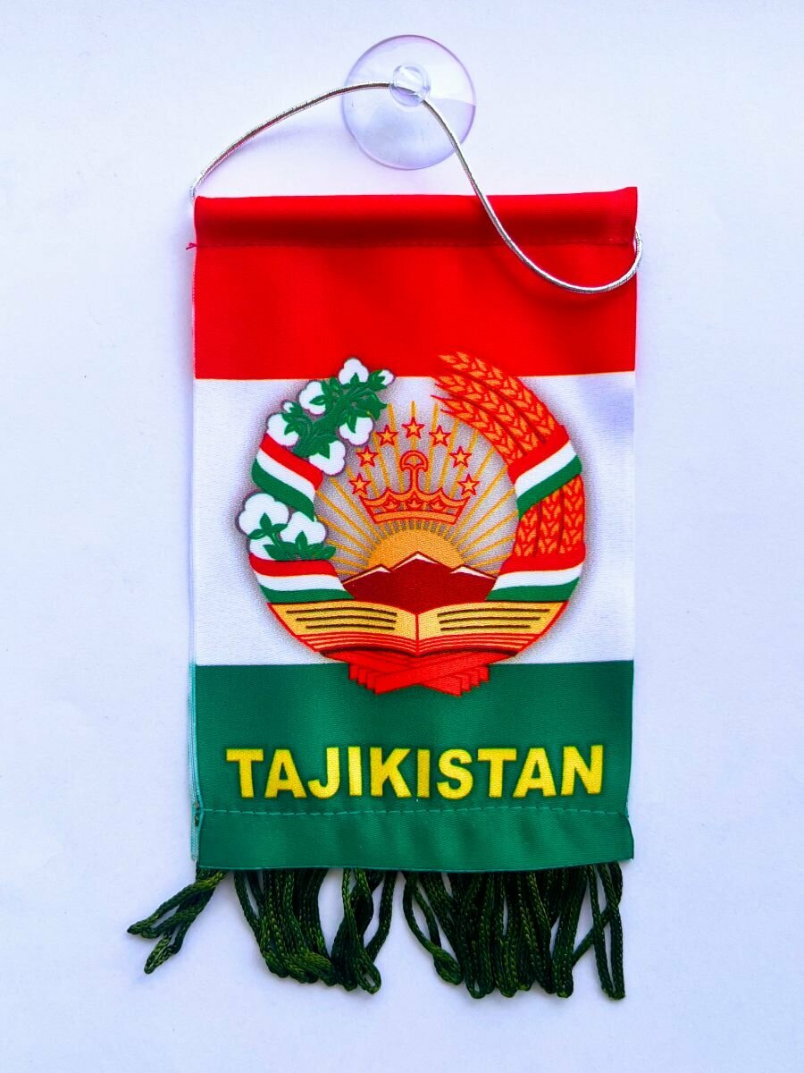 Подвеска в машину, вымпел в авто, TAJIKISTAN 8х12 Таджикистан флаг, вымпел прямоугольный на лобовое стекло