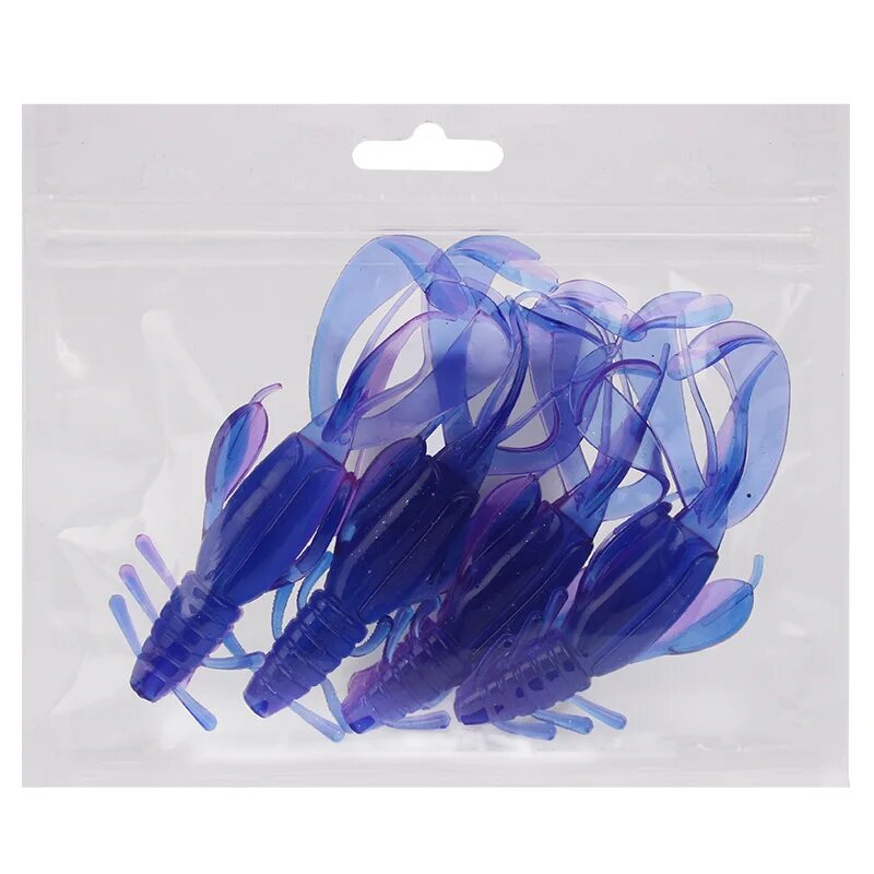 Мягкая приманка креветка WEIHEFISHING, фиолетовый, Color6, 4 шт.