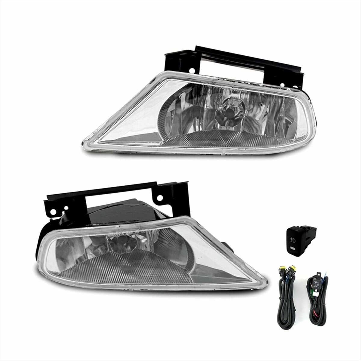 Передние противотуманные фары в сборе для Honda Odyssey 2005-2007, комплект передних фар, черный пластик для монтажа