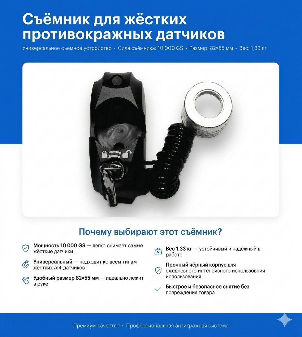 Съемник для жестких противокражных датчиков