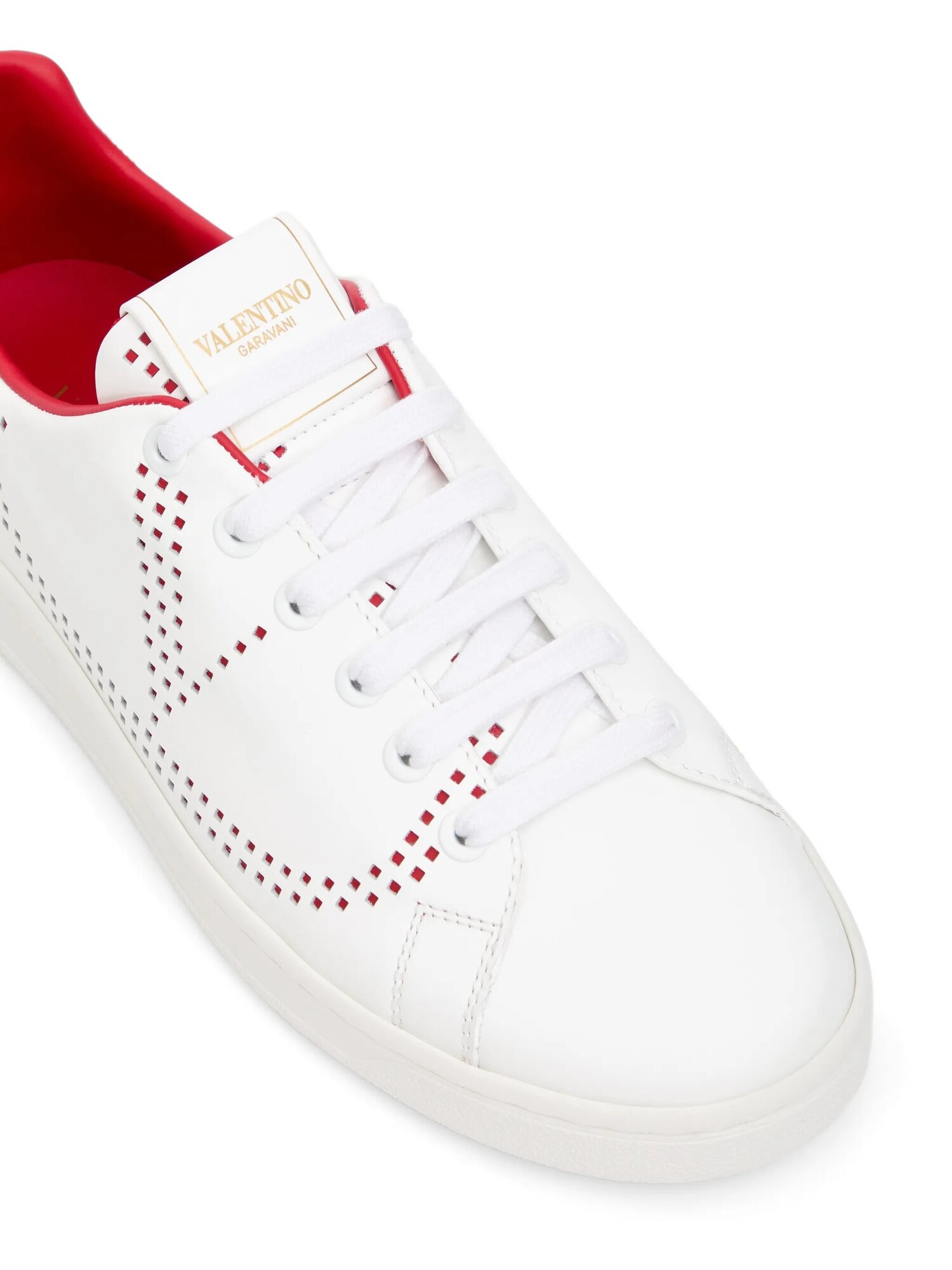 Кроссовки Valentino Backnet calfskin sneakers, размер 36, бежевый/белый — фото 1