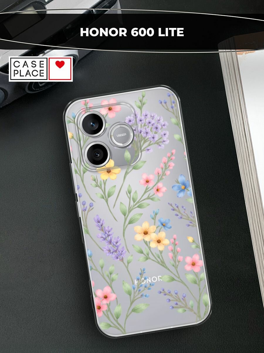 Чехол на Honor 600 Lite / Хонор 600 Лайт с принтом Весенние цветения, прозрачный