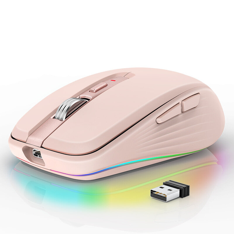 M303 Беспроводная Bluetooth RGB игровая мышь, перезаряжаемая, розовое золото для ноутбука и планшета ПК