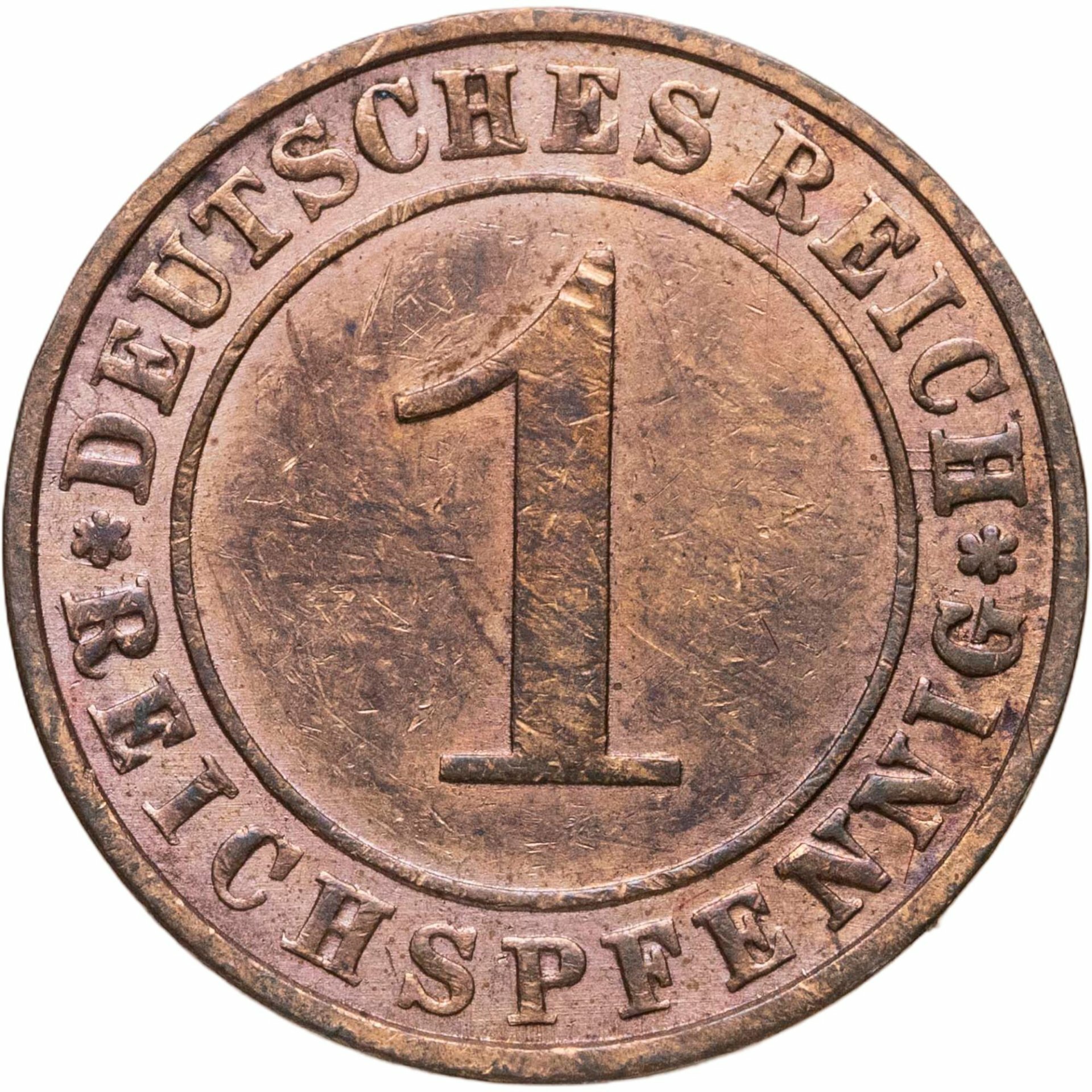 Германия 1 рейхспфенниг (reichspfennig) 1929 E знак монетного двора "E"  — Мульденхюттен
